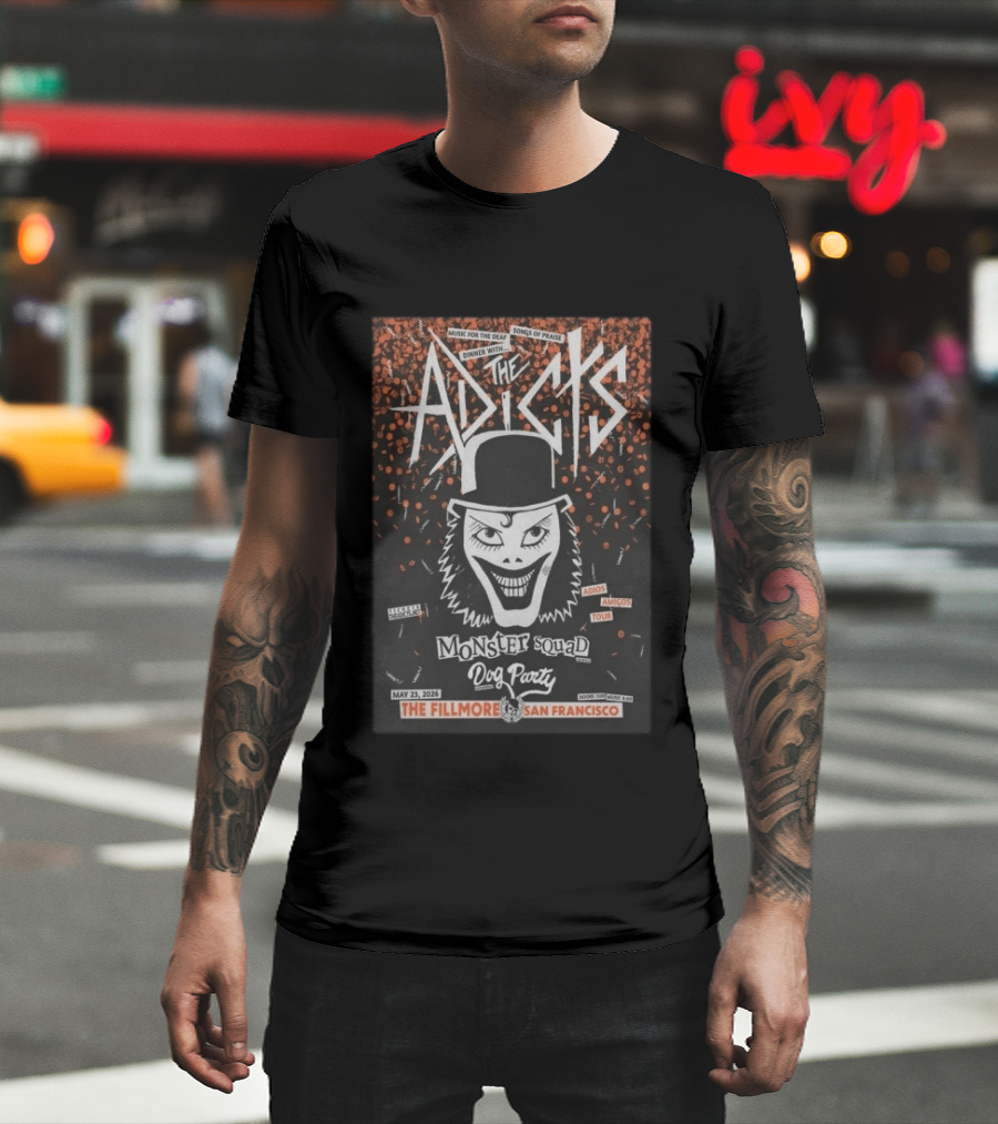 The Adicts Monster Squad Dog Party Tour At The Fillmore San Francisco May 23 2026 T-Shirt
