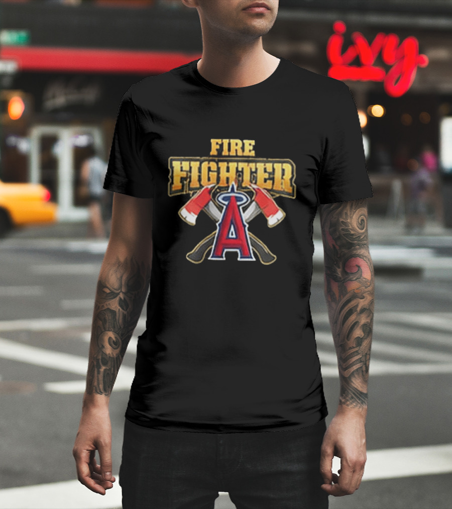 2026 Angels Firefighter Appreciation Giveaway Fire Fighter Axes T-Shirt