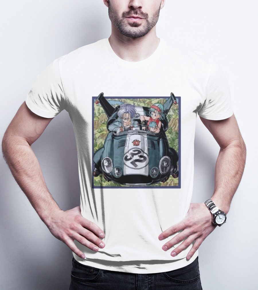 Dragon Ball Z Capsule Corp Adventure Trunks And Bulma Car Ride T-Shirt