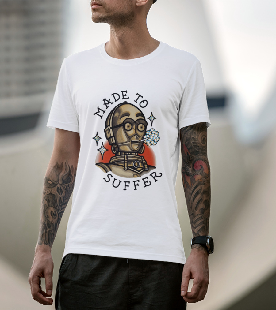 Made To Suffer Robot With Vintage Cartoon T-Shirt