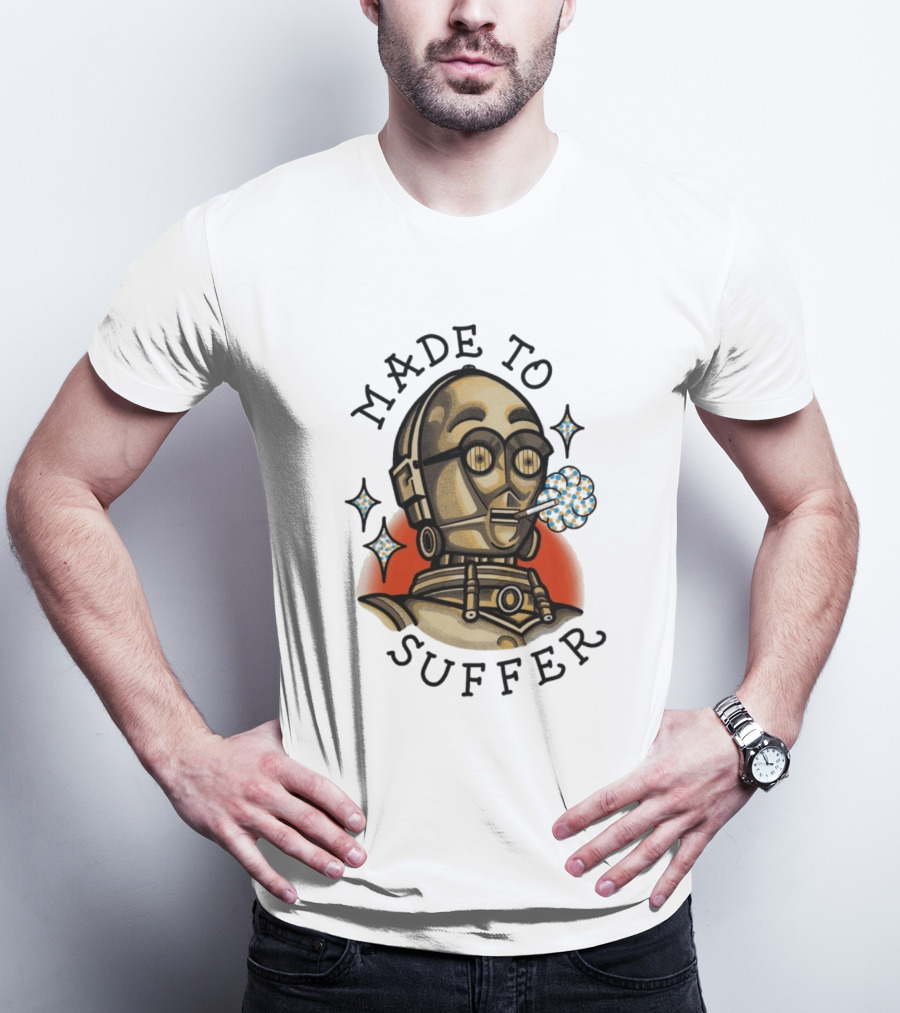 Made To Suffer Robot With Vintage Cartoon T-Shirt