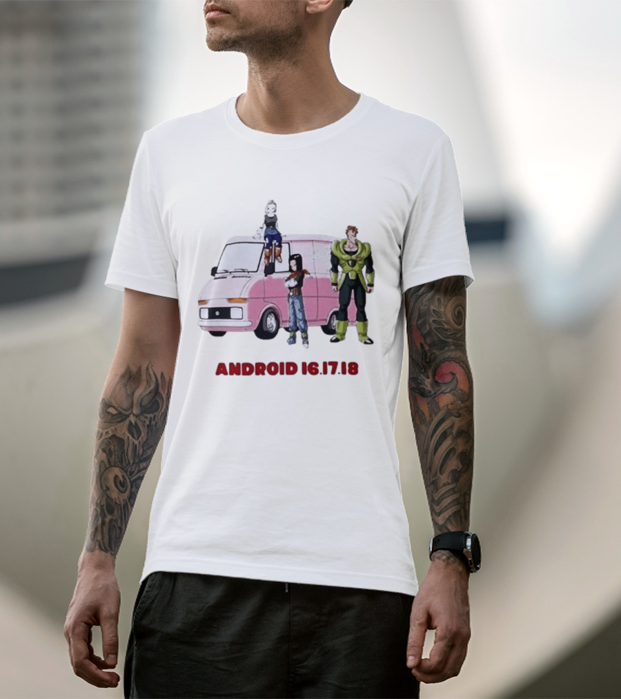 Dragon Ball Z Android 16 17 18 Pink Van Scene T-Shirt