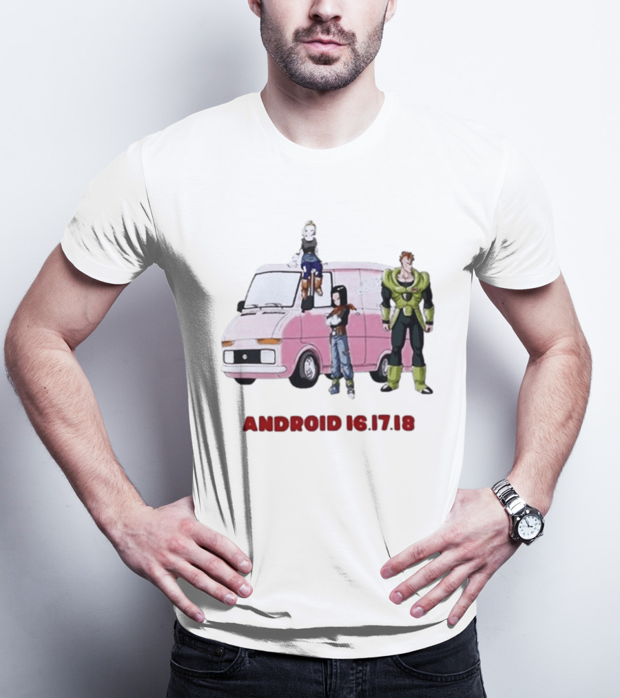 Dragon Ball Z Android 16 17 18 Pink Van Scene T-Shirt