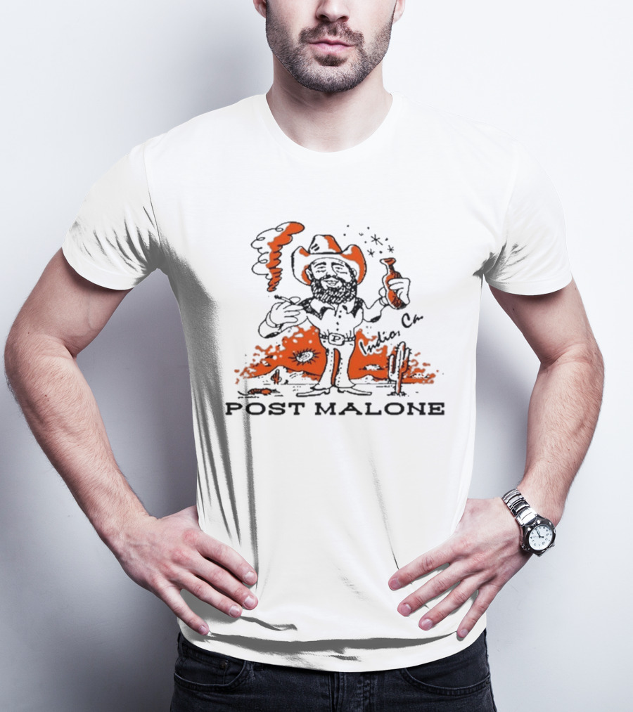 Post Malone Tour Cowboy Indio CA 04 26 2026 Desert Cactus Scene T-Shirt
