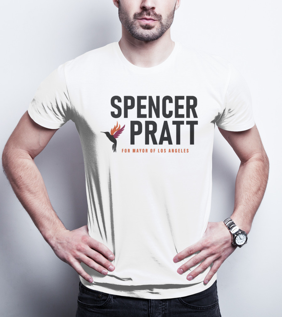 Spencer Pratt For Mayor Of Los Angeles Campaign Hummingbird Flames T-Shirt