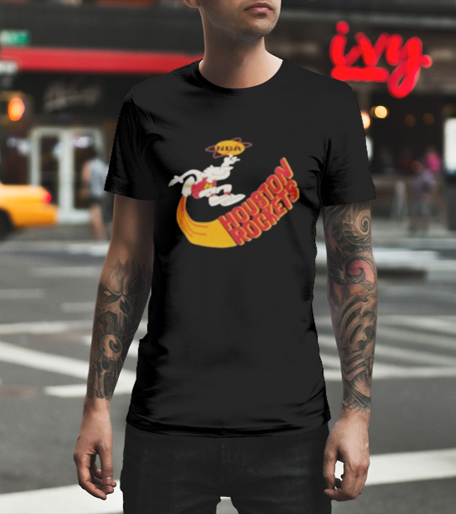 NBA Houston Rockets Retro Mascot Worn T-Shirt