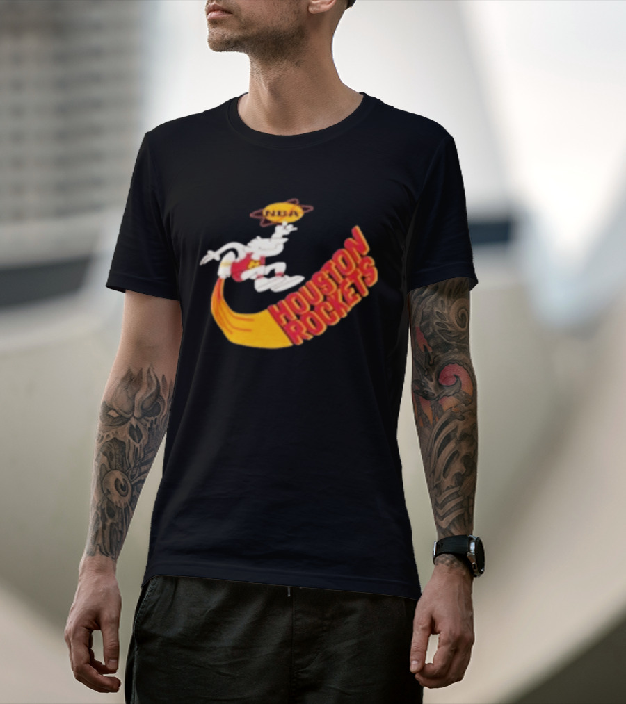 NBA Houston Rockets Retro Mascot Worn T-Shirt