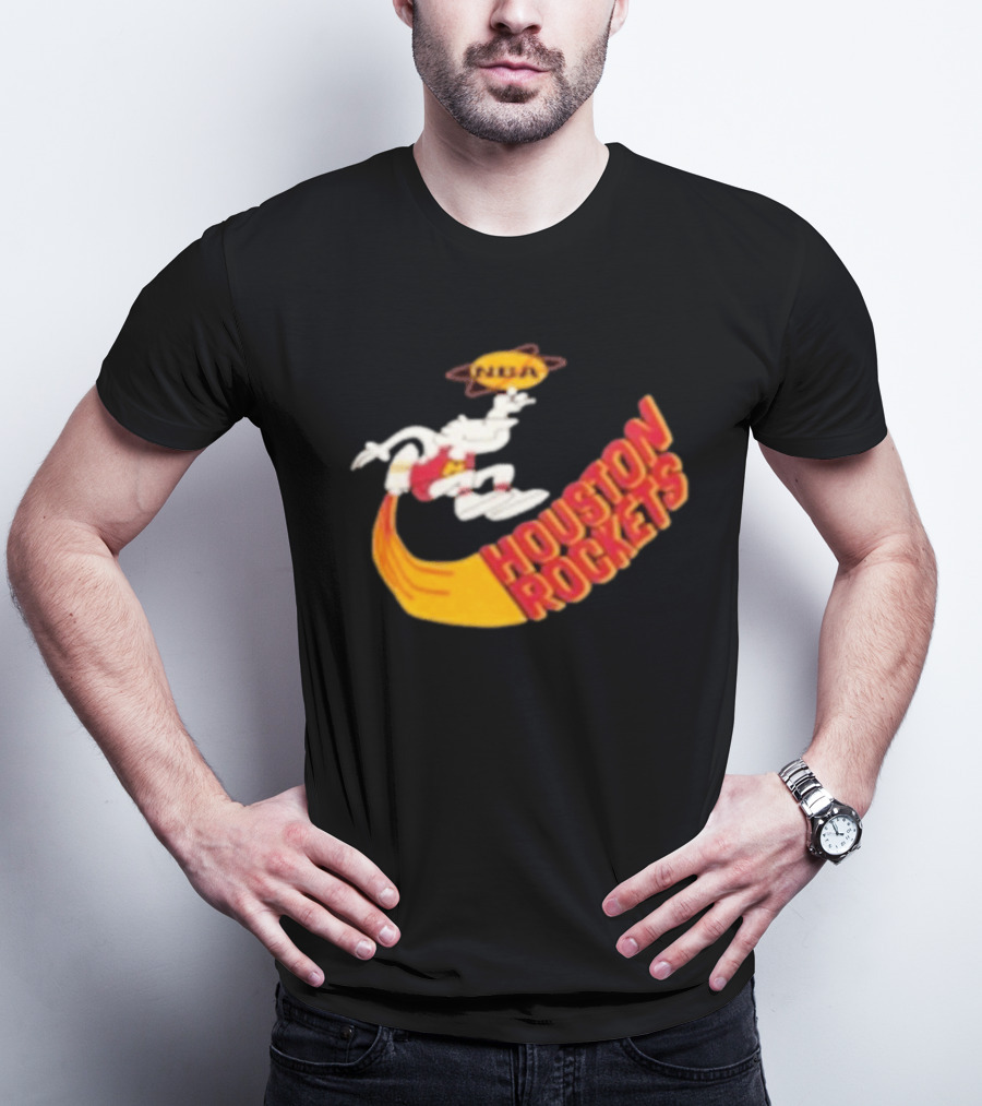 NBA Houston Rockets Retro Mascot Worn T-Shirt
