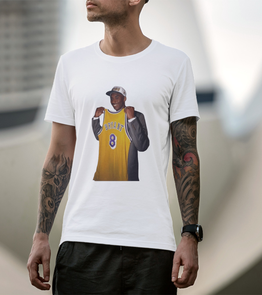 Bryant 8 Lakers Jersey Iconic Kobe Image T-Shirt