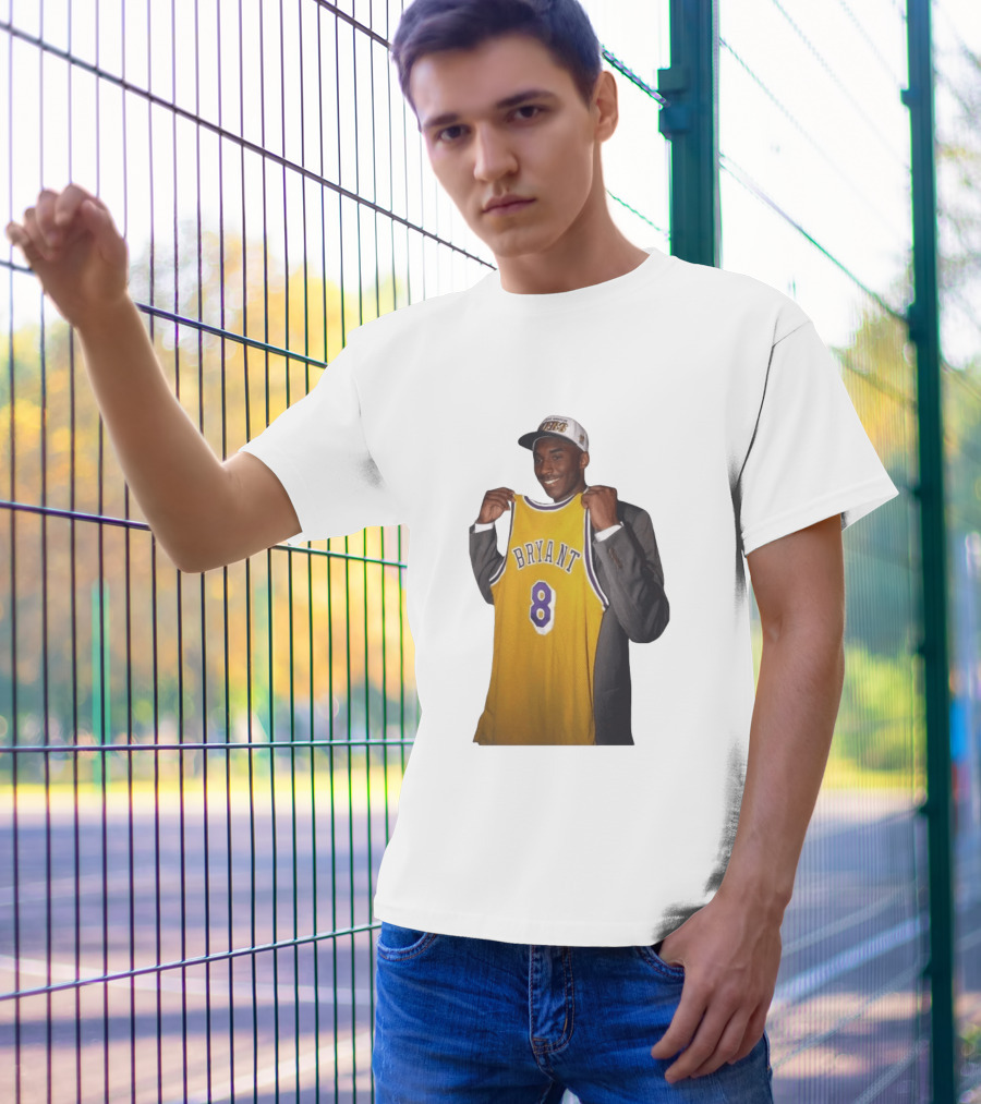 Bryant 8 Lakers Jersey Iconic Kobe Image T-Shirt