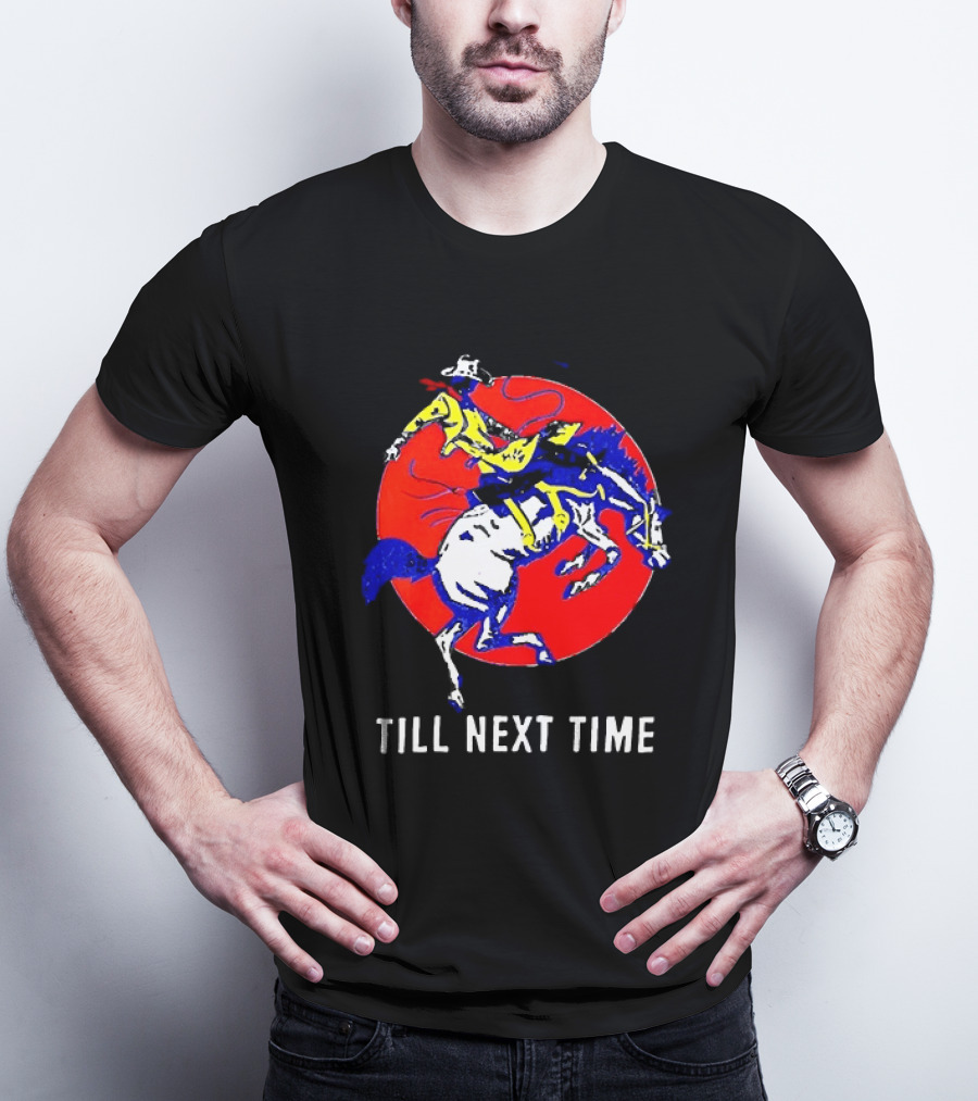 RJ Decker Till Next Time Rodeo Cowboy Riding Horse Iconic Red T-Shirt