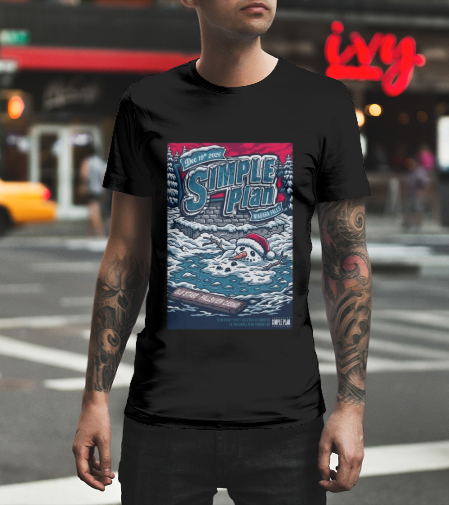 Dec 19 2026 Simple Plan Niagara Falls Frosted Holiday Show T-Shirt