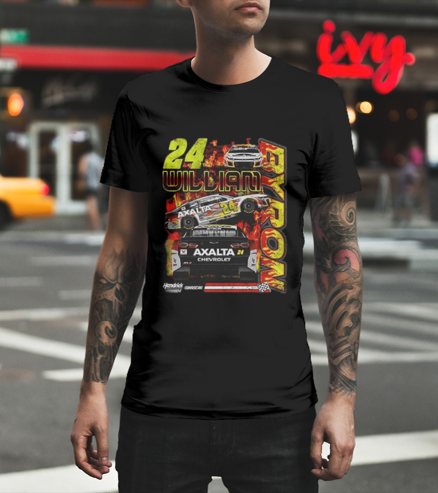 William Byron 24 Axalta Chevrolet Flames Racing Hendrick Motorsports T-Shirt