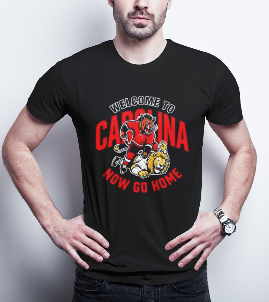 Welcome To Carolina Now Go Home Hurricanes Lion Dual Concept T-Shirt
