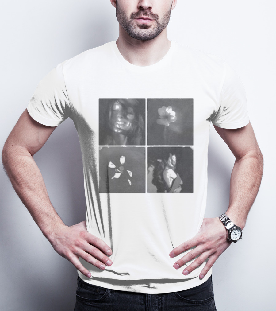 Ariana Grande Reflective Floral Portraits Petal Tile Photo T-Shirt