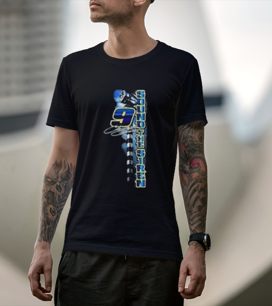 Chase Elliott 9 Sound The Siren Racing Helmet Checkered Flag T-Shirt