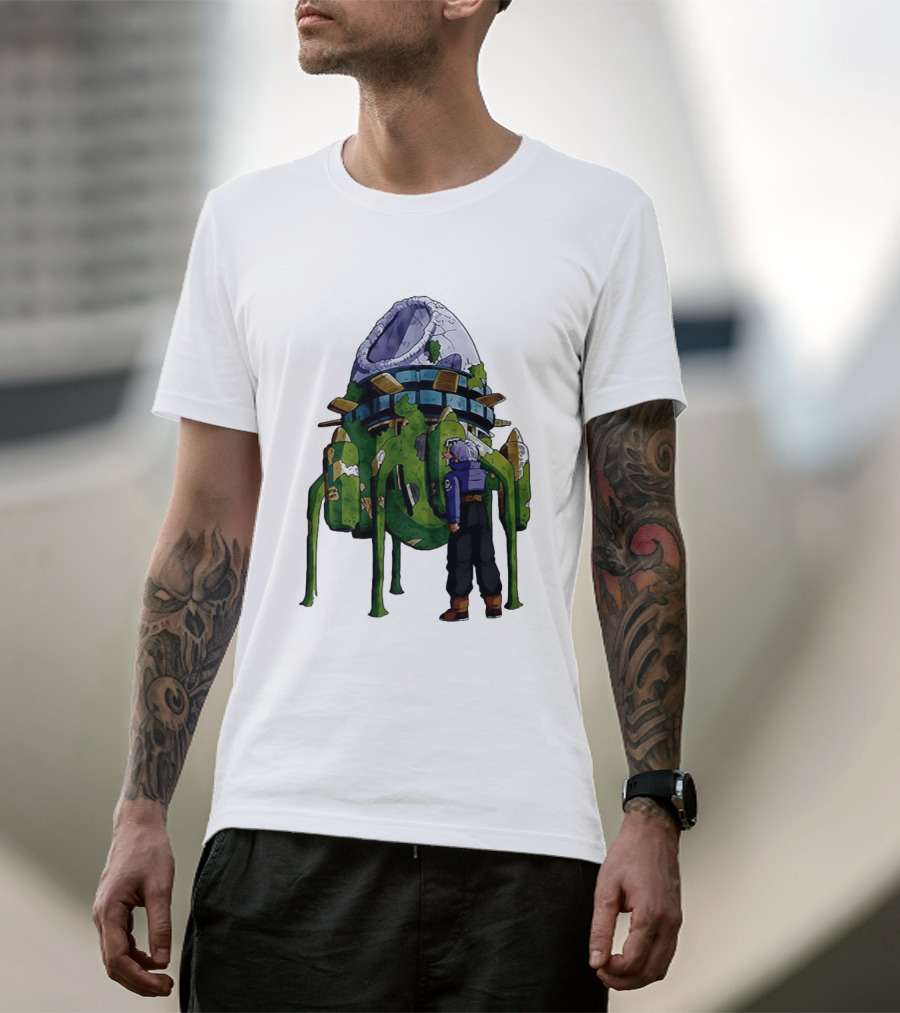 Dragon Ball Z Future Trunks Capsule Corp Time Machine Scene T-Shirt