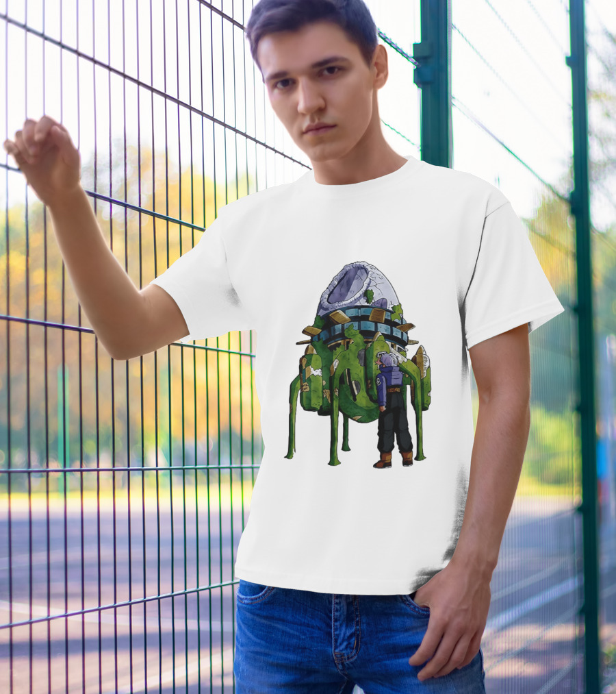 Dragon Ball Z Future Trunks Capsule Corp Time Machine Scene T-Shirt