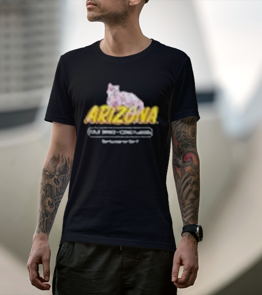 Arizona Black Cherry Blossom Bodega Cat T-Shirt