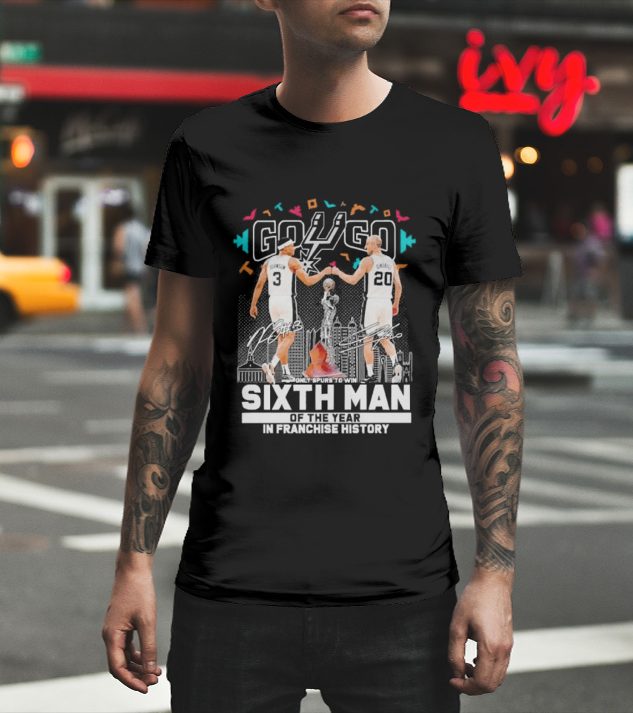Go Spurs Go Sixth Man Of The Year Johnson Ginobili Franchise History T-Shirt