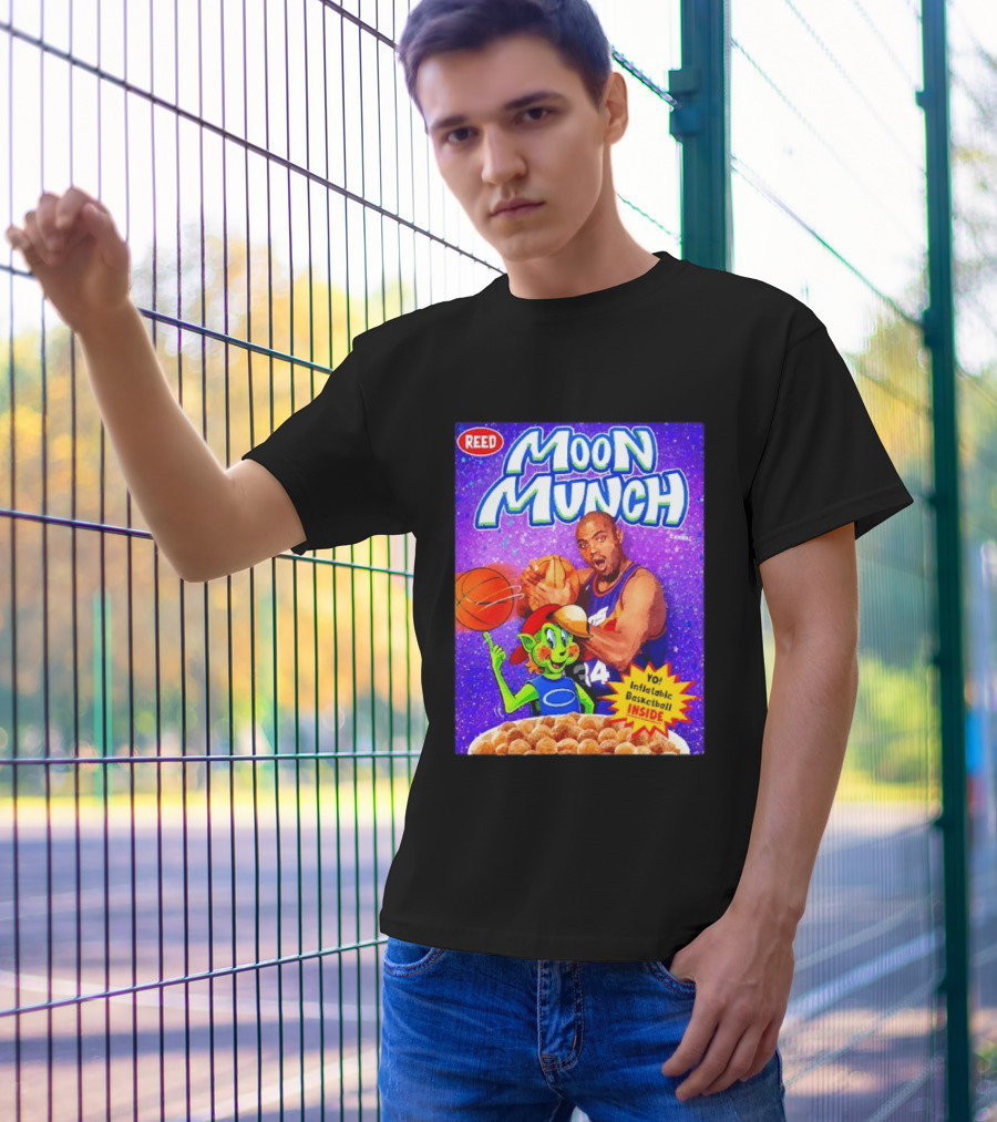 Reed Moon Munch Basketball Cereal Charles Barkley Phoenix Suns Magic T-Shirt