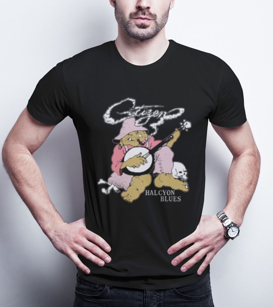 Citizen Halcyon Blues Smoking Gnome Banjo Player T-Shirt