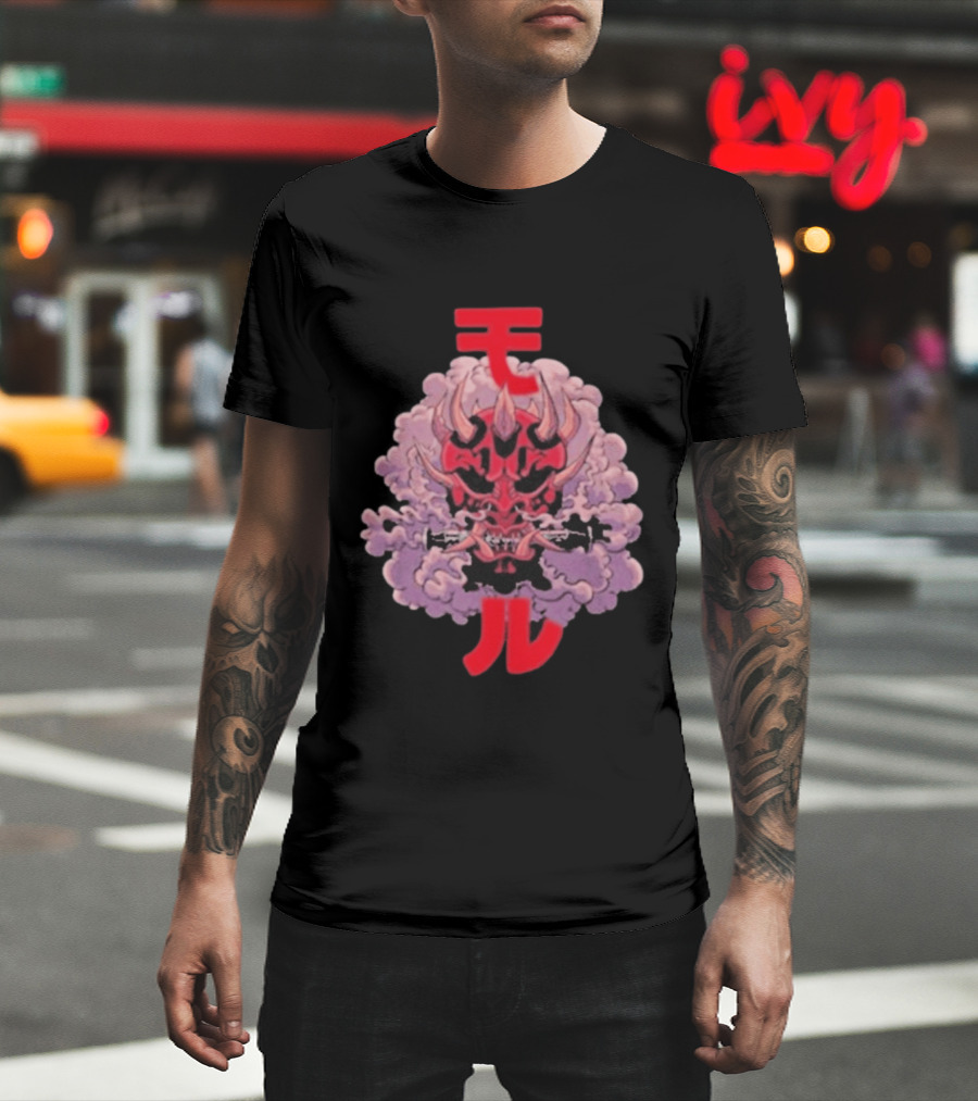 Screencrush Warrior Of Vengeance Oni Mask Kanji T-Shirt