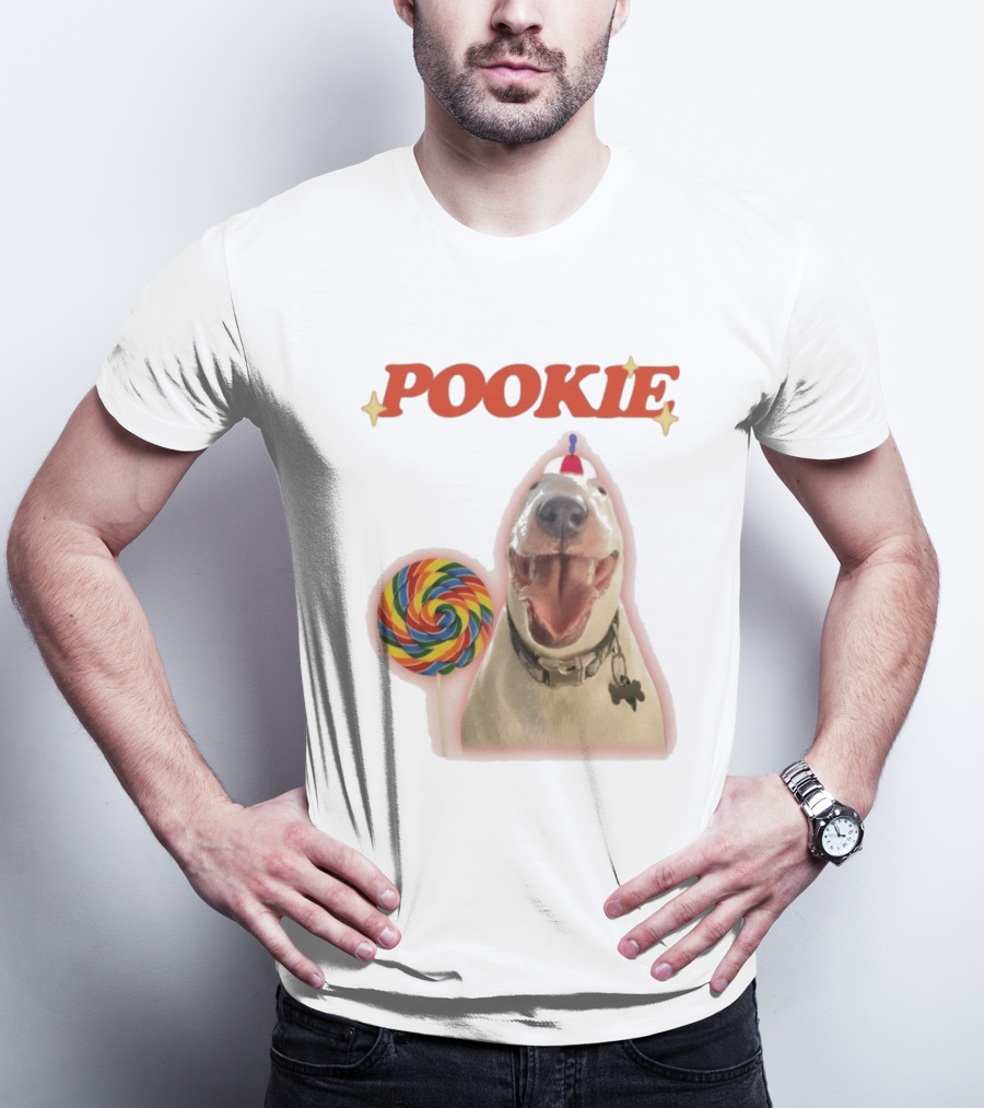 MisterMainer Pookie Bull Terrier Dog With Lollipop T-Shirt