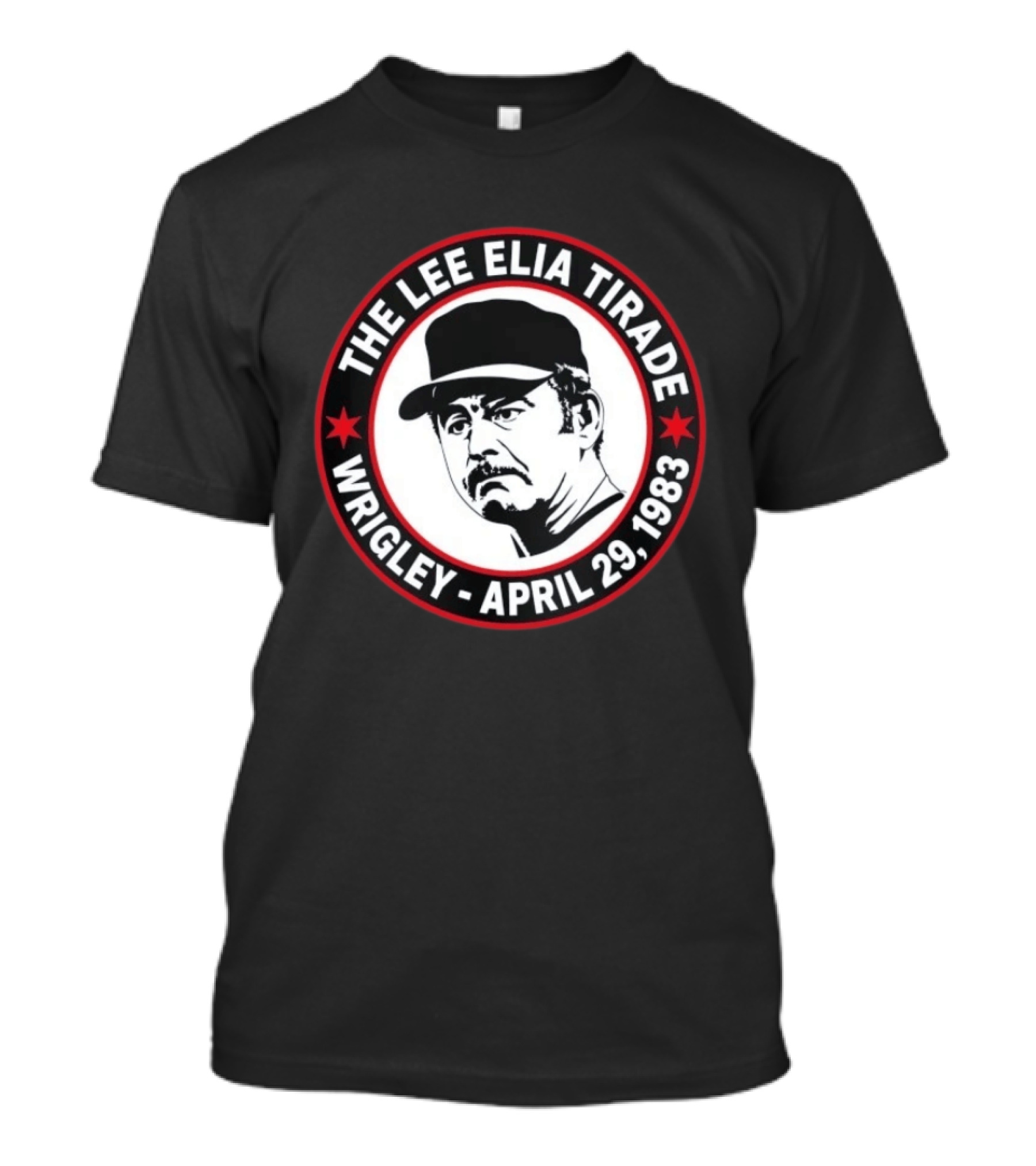 The Lee Elia Tirade Wrigley April 29 1983 Circular Badge With Baseball Cap T-Shirt