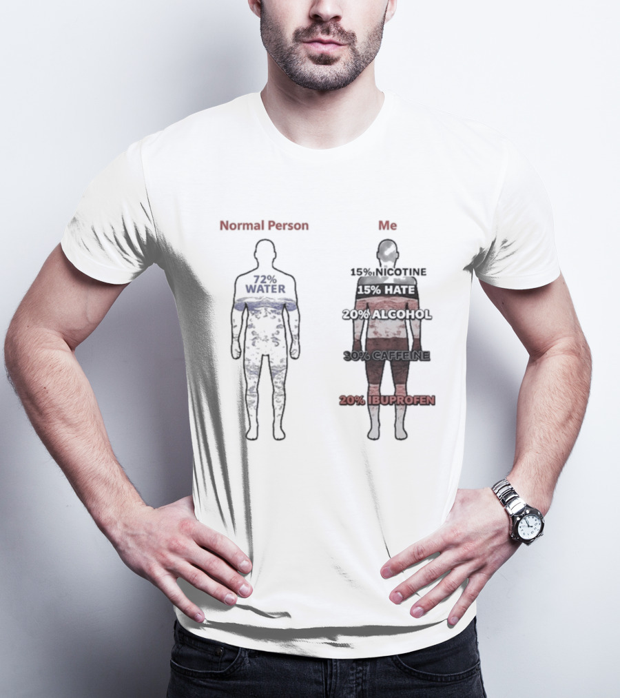 Normal Person Water Versus Me Hate Alcohol Ibuprofen T-Shirt