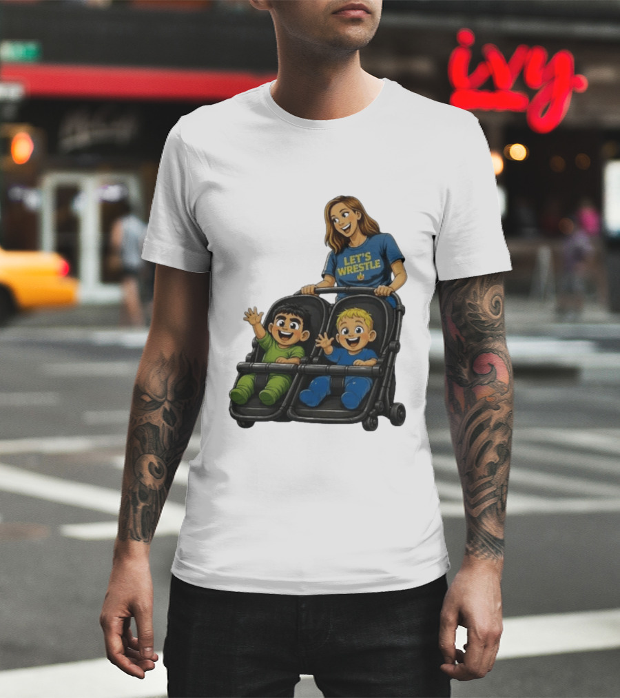Pro Wrestling Tees Let's Wrestle Mother Lareesa Double Stroller Kids T-Shirt