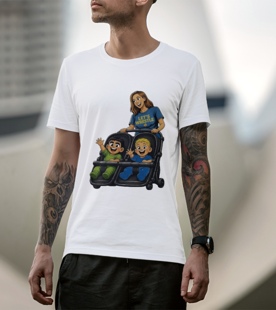 Pro Wrestling Tees Let's Wrestle Mother Lareesa Double Stroller Kids T-Shirt