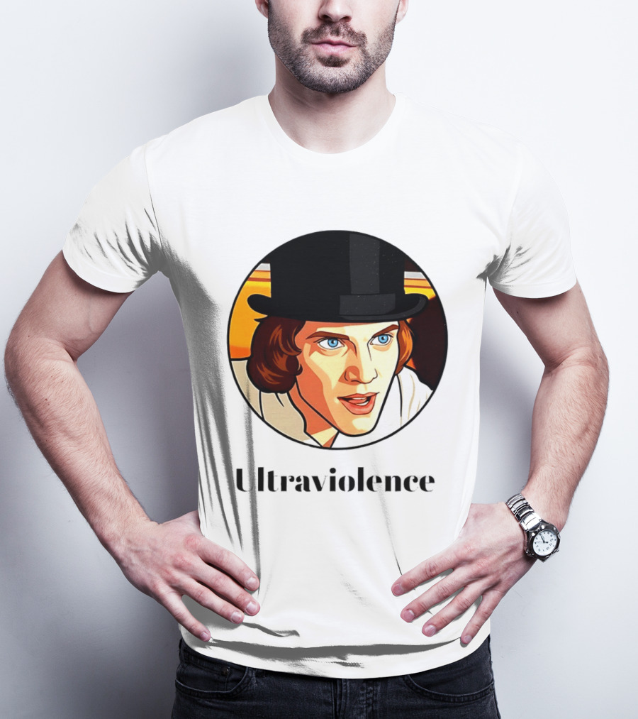 Alex DeLarge Ultraviolence Portrait Work Orange T-Shirt