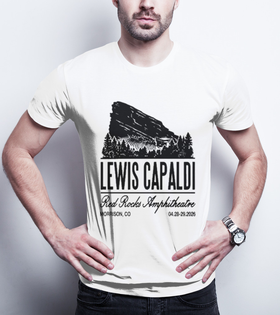 Lewis Capaldi Red Rocks Amphitheatre Morrison CO Apr 28 29 2026 T-Shirt