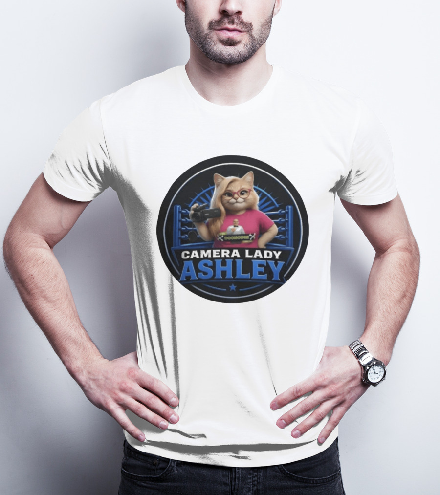 Pro Wrestling Tees Camera Lady Ashley Referee BONE Jones Productions T-Shirt