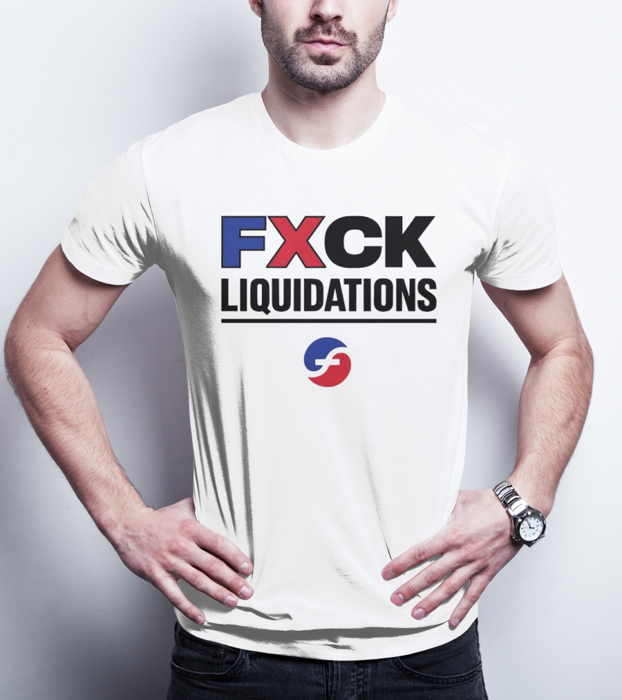 FXCK Liquidations Satirical Statement With Financial Theme Iconic Blue Red T-Shirt