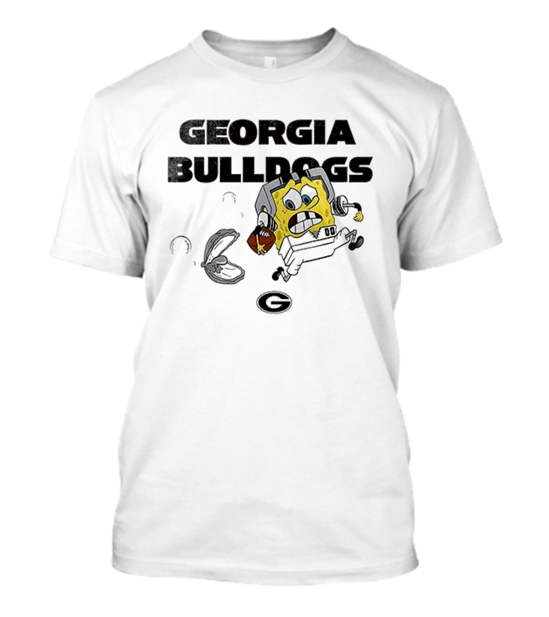 Georgia Bulldogs SquarePants Running October Baseball Fly The W T-Shirt