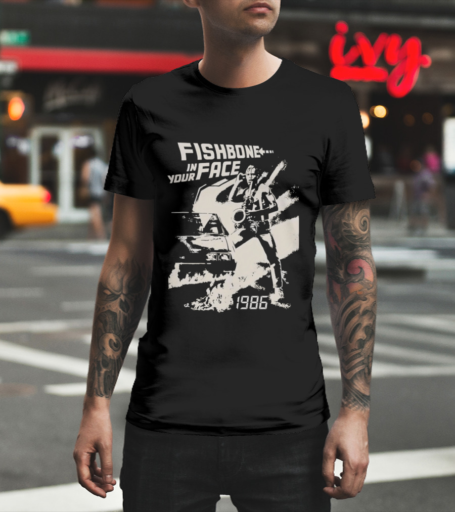 Fishbone In Your Face Band Tour 1986 Vintage Aesthetic T-Shirt