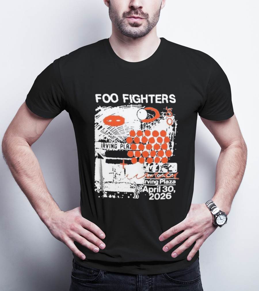 Foo Fighters April 30 New York 2026 Red Dots Abstract T-Shirt