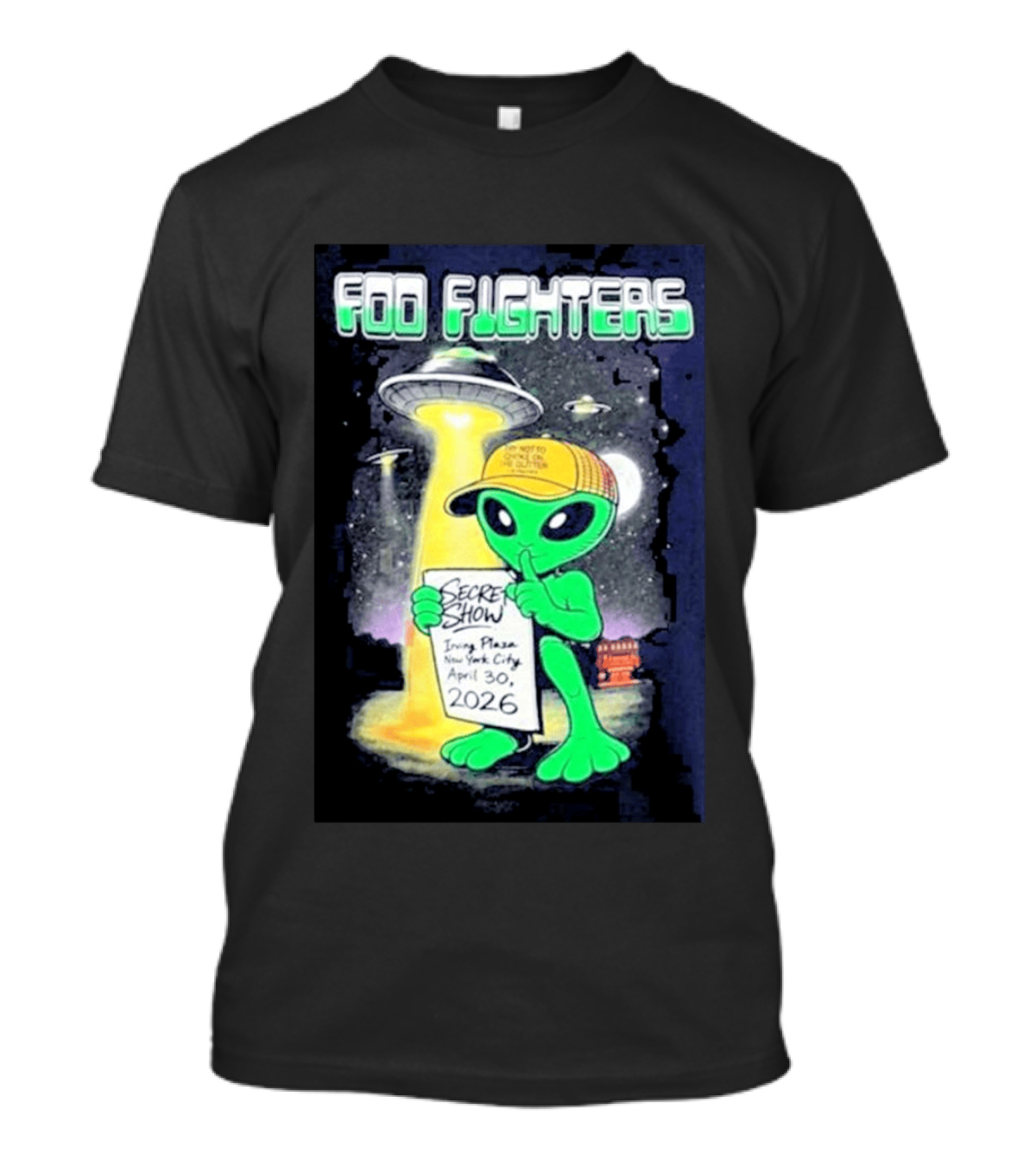 Foo Fighters Secret Show UFO Alien Theme NYC Irving Plaza April 30 2026 T-Shirt
