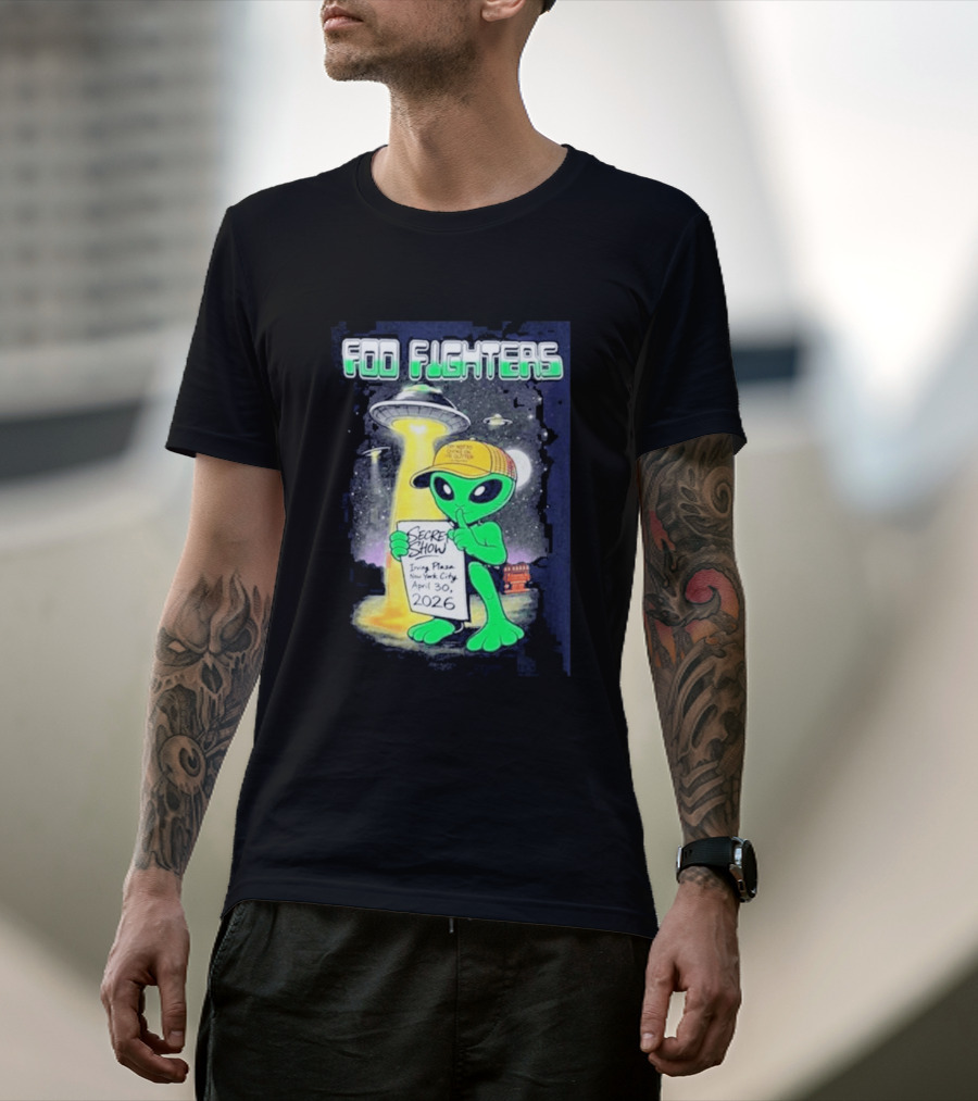 Foo Fighters Secret Show UFO Alien Theme NYC Irving Plaza April 30 2026 T-Shirt
