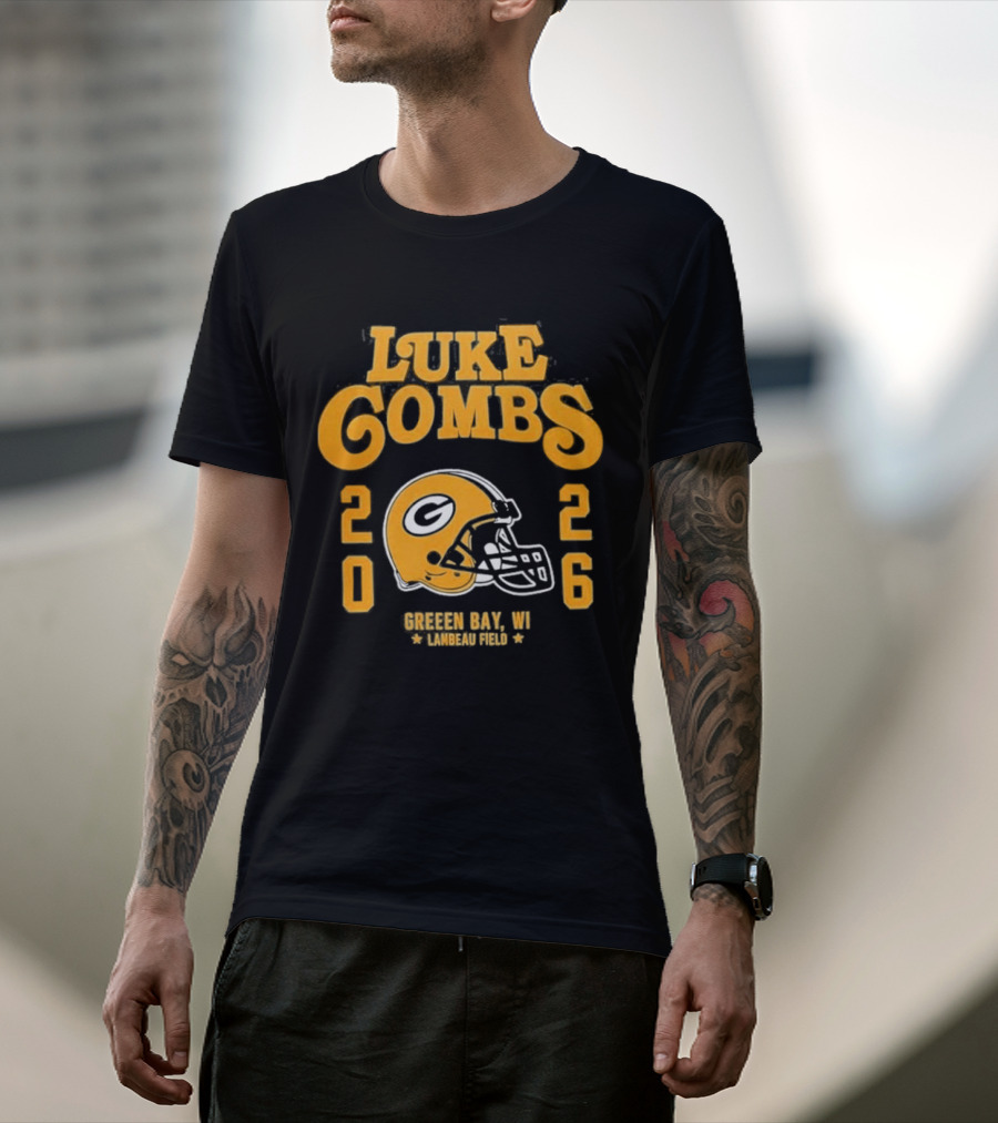Luke Combs 2026 Green Bay Packers Lambeau Field Event T-Shirt