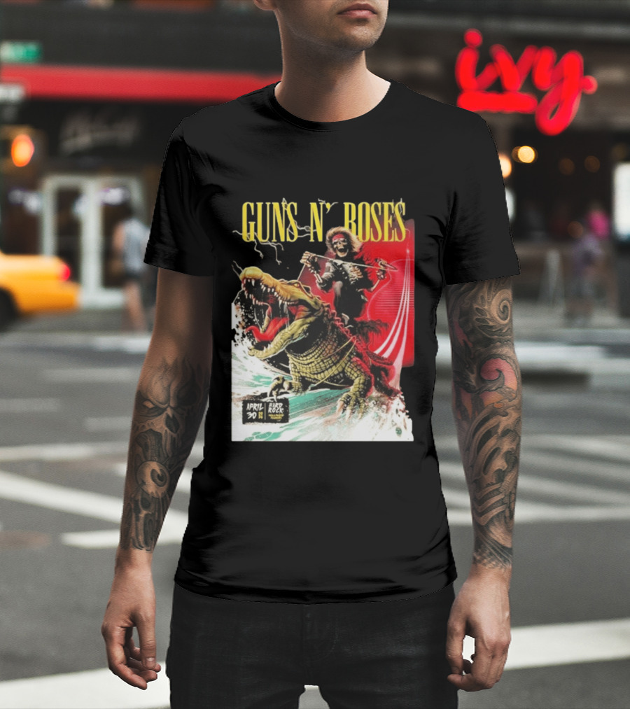 Guns N' Roses F1 Miami Grand Prix Florida 2026 Skeleton Rides Crocodile Hard Rock Live April 30 T-Shirt
