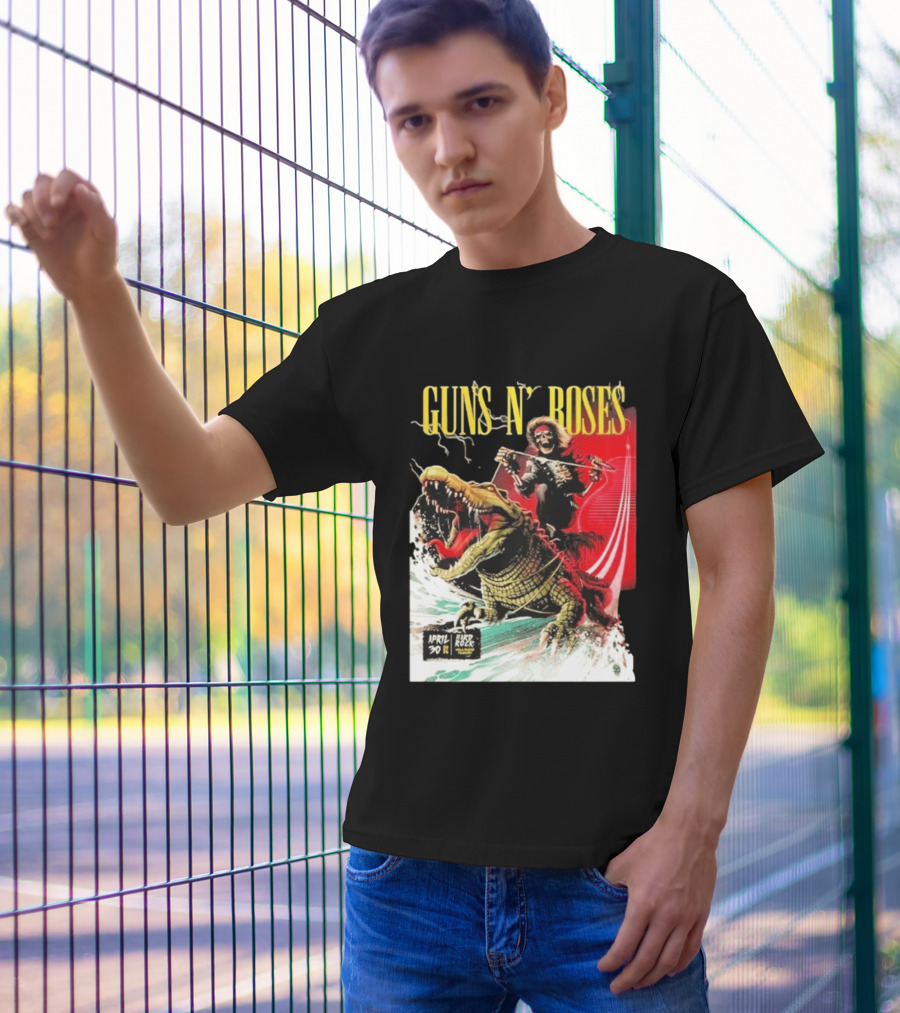 Guns N' Roses F1 Miami Grand Prix Florida 2026 Skeleton Rides Crocodile Hard Rock Live April 30 T-Shirt