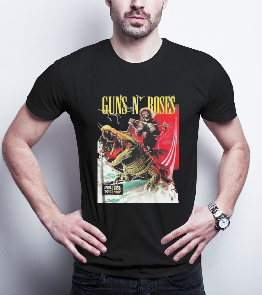 Guns N' Roses F1 Miami Grand Prix Florida 2026 Skeleton Rides Crocodile Hard Rock Live April 30 T-Shirt