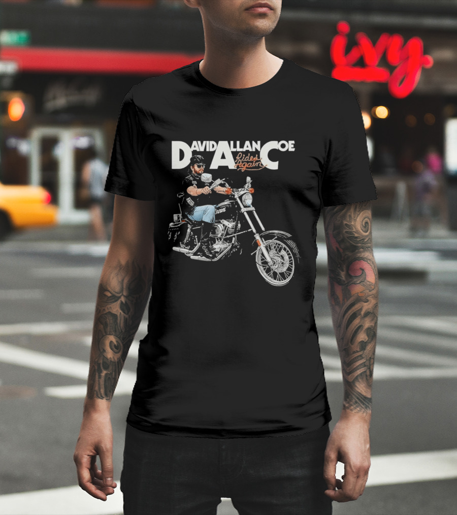 David Allan Coe Rides Again Biker Country Music Legend T-Shirt