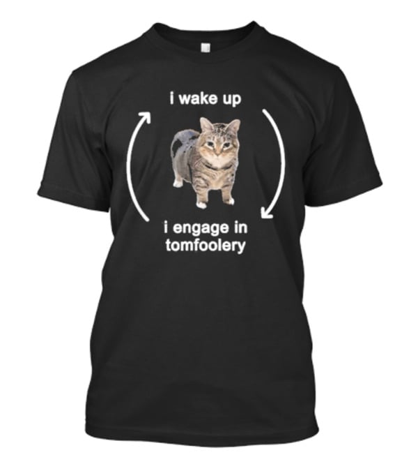 I Wake Up I Engage In Tomfoolery Cat T-Shirt