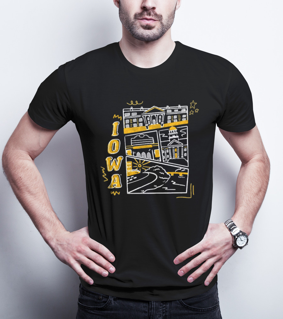 Iowa Hawkeyes Old Capitol Building And Campus Landmarks T-Shirt