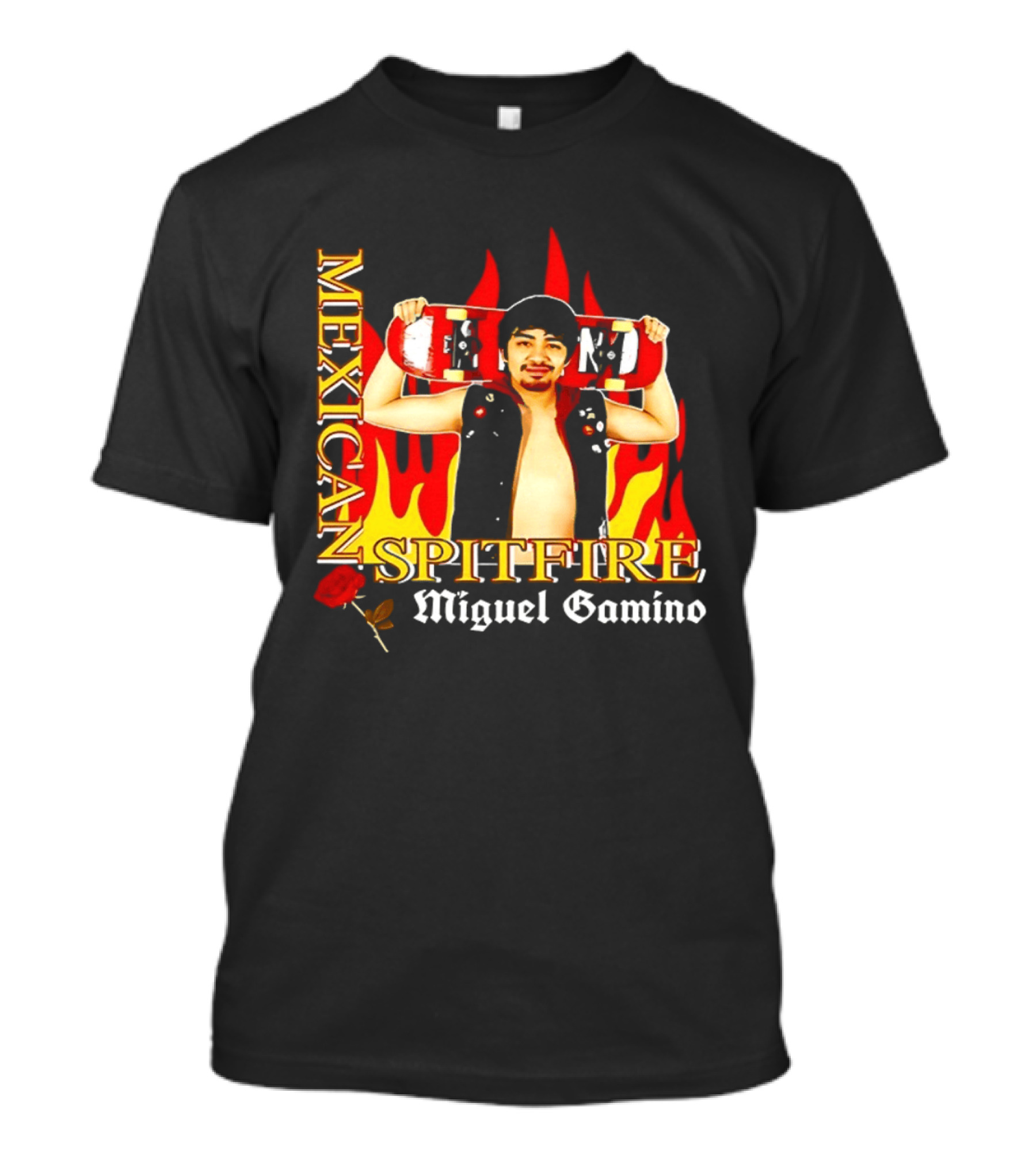 Mexican Spitfire Miguel Gamino Skateboard Fire Rose Vest T-Shirt