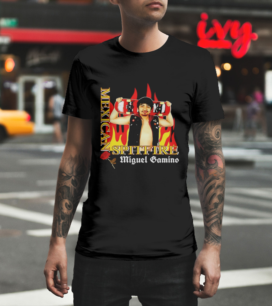 Mexican Spitfire Miguel Gamino Skateboard Fire Rose Vest T-Shirt